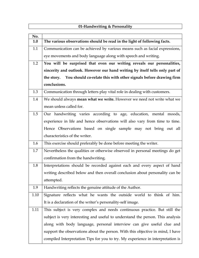 01 handwriting & personality | PDF