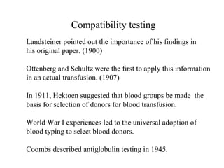 01 history of blood transfusion 6th semester | PPT