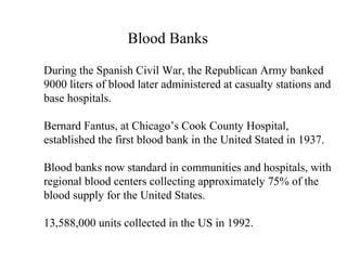 First Blood Bank 1937