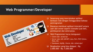 01 Pengenalan Web & Jenis Profesi Di bidang Web | PPT