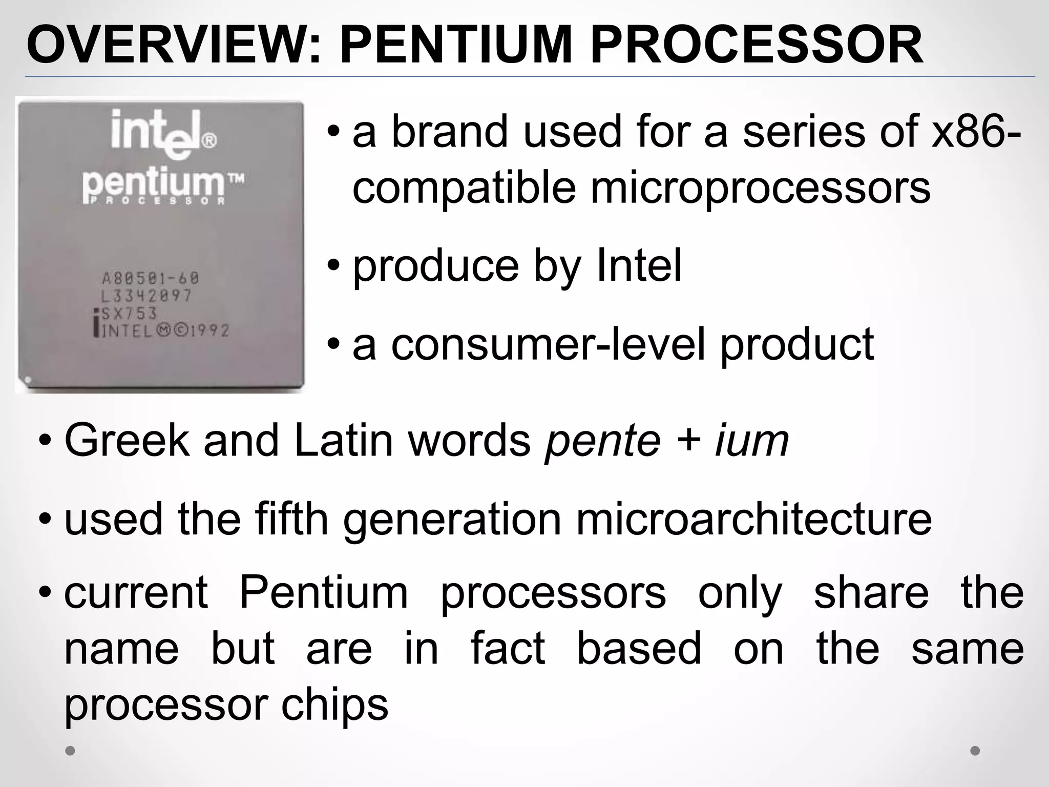 Microprocessor - Intel Pentium Series | PPTX