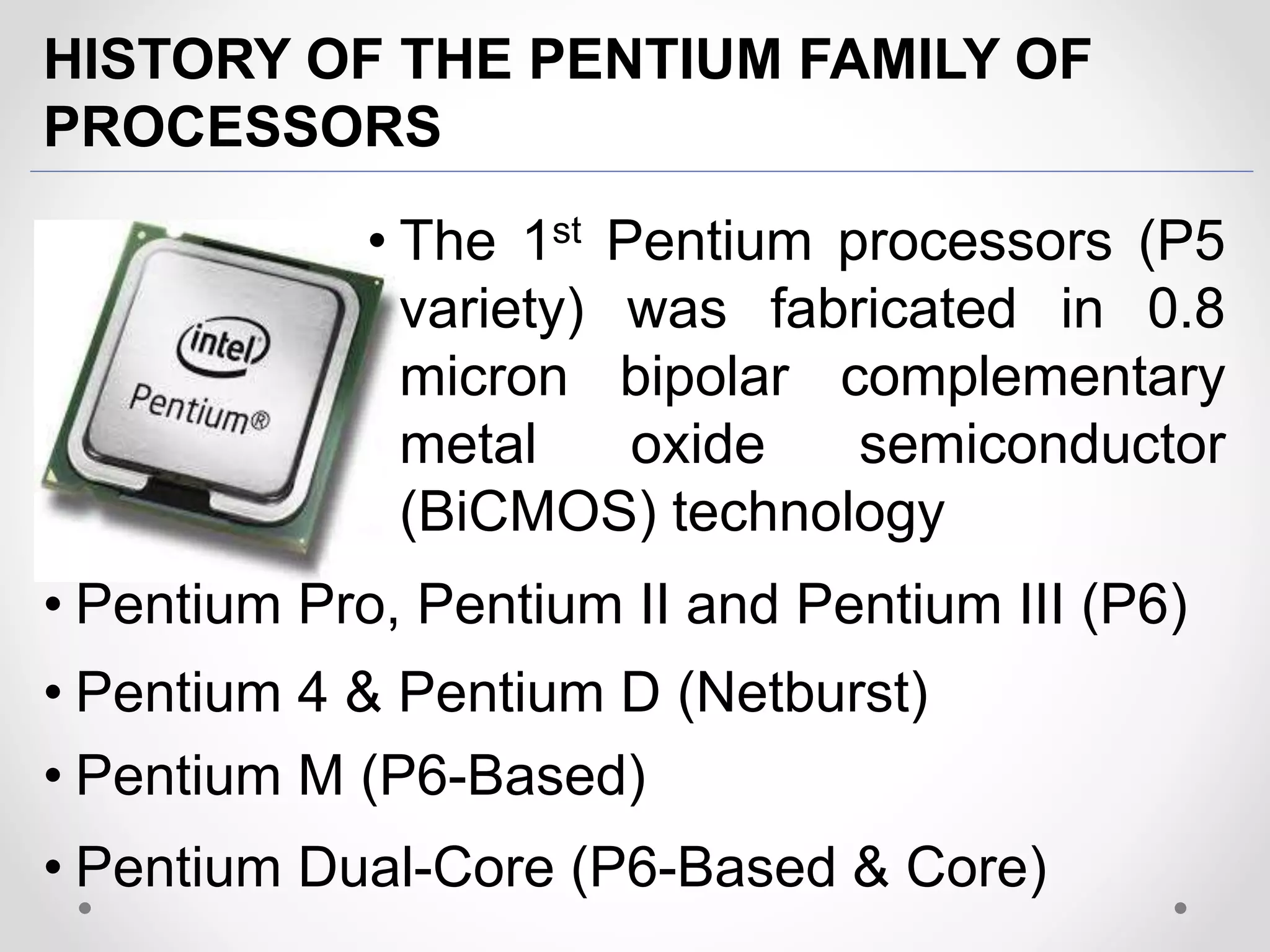 Microprocessor - Intel Pentium Series | PPTX