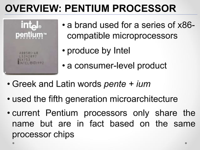 Microprocessor - Intel Pentium Series | PPTX