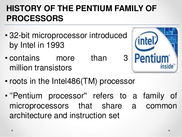 Microprocessor - Intel Pentium Series