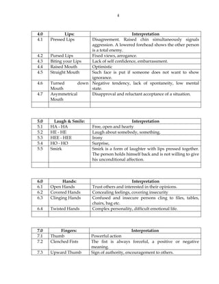 01 interpretation of body language | PDF