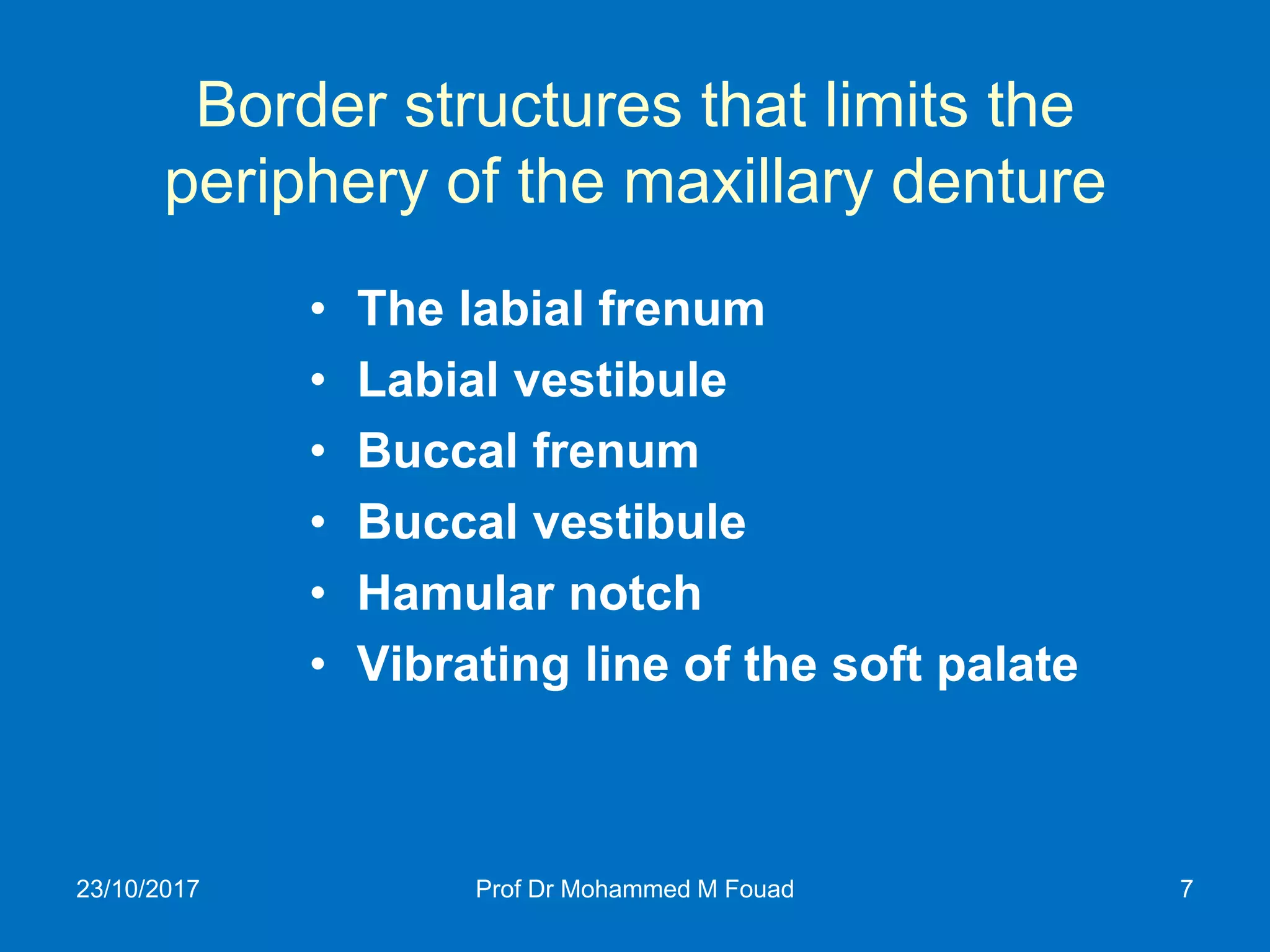 Intraoral Anatomical Landmarks | PDF