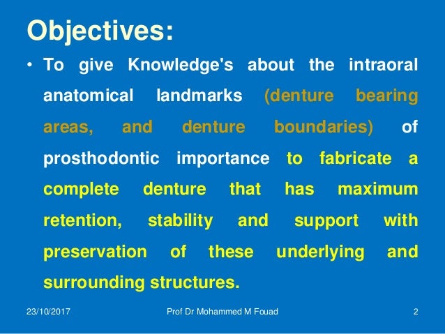 Intraoral Anatomical Landmarks