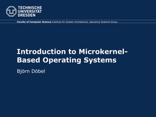 Introduction to Microkernels | PDF | Operating Systems | Computer Software and Applications