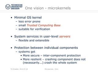Introduction to Microkernels | PDF | Operating Systems | Computer Software and Applications