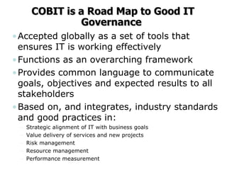 01 intro-cobit | PPT | Business Administration | Business