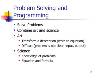 01 intro-computer-pascal | PPT | Programming Languages | Computing