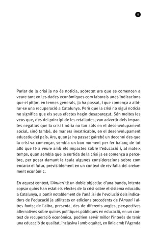 L'estat de l'educació a Catalunya. Anuari 2016. Introducció | PDF
