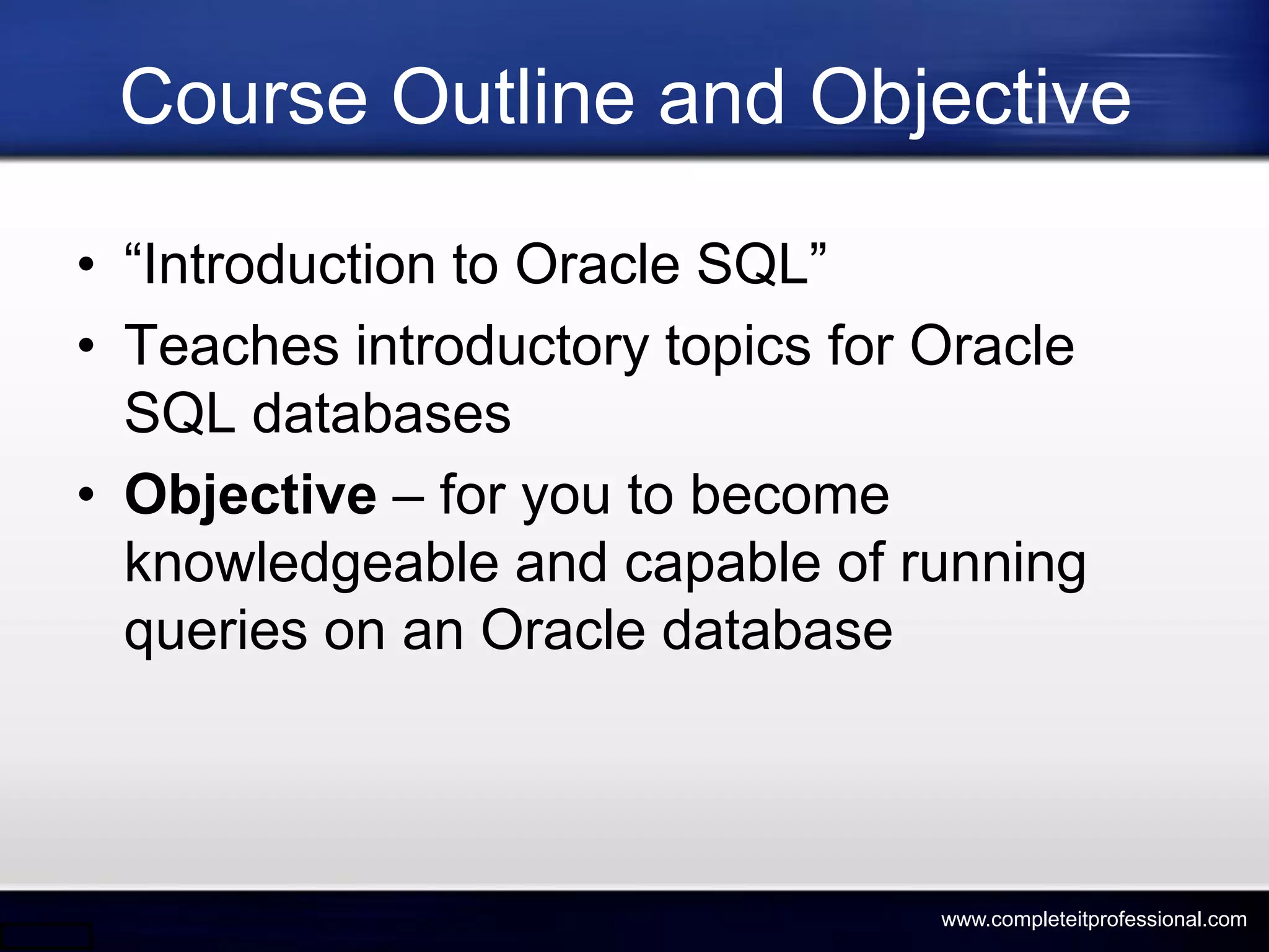 Oracle - Introduction | PDF
