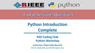 01 Introduction to Python | PPT