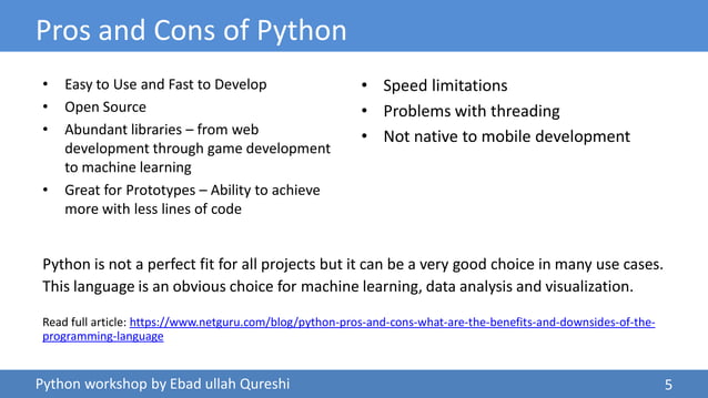 01 Introduction to Python | PPT