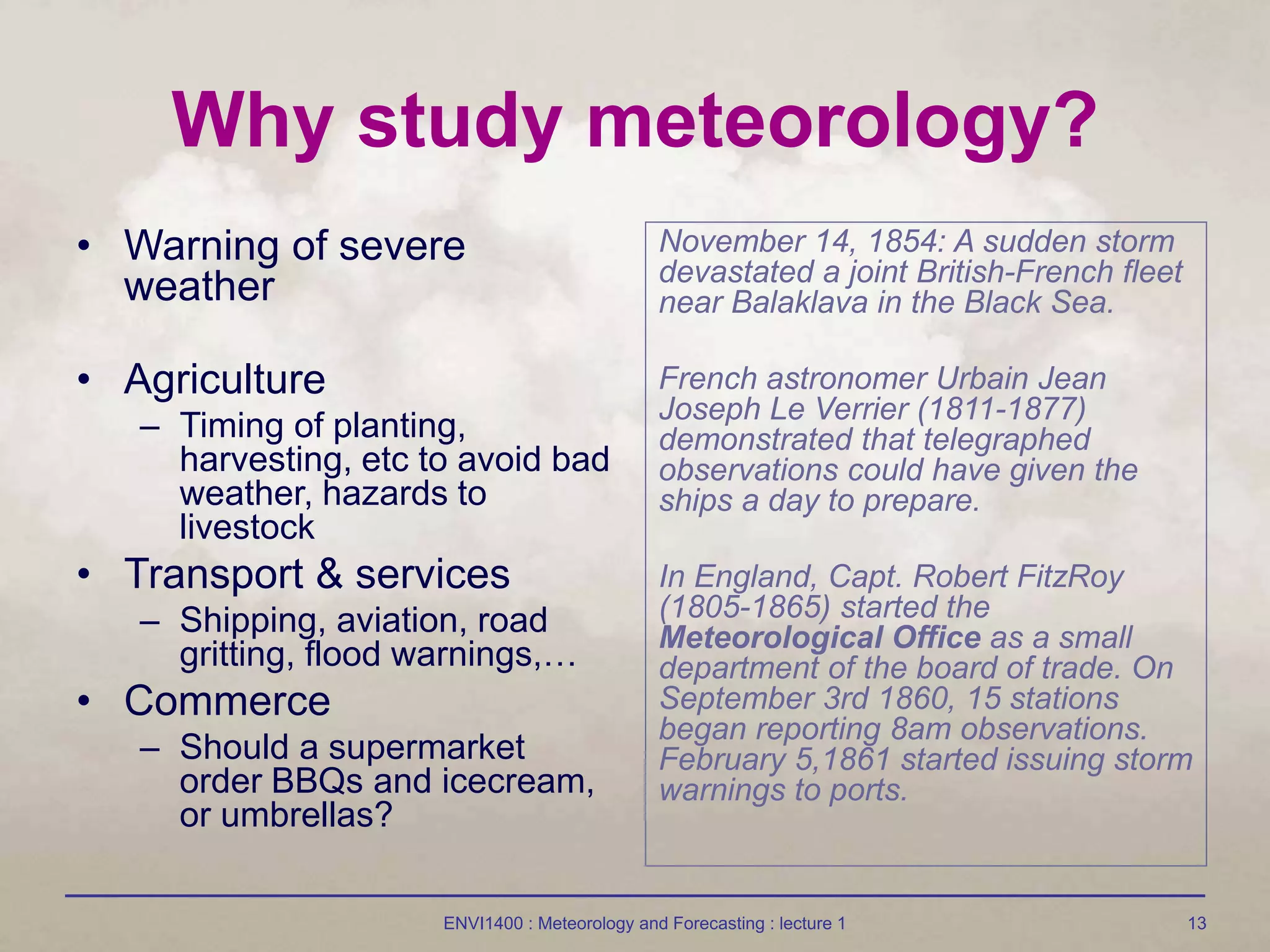 01 introduction TO METEROLOGY AND WEATHER FORECASTING | PPT