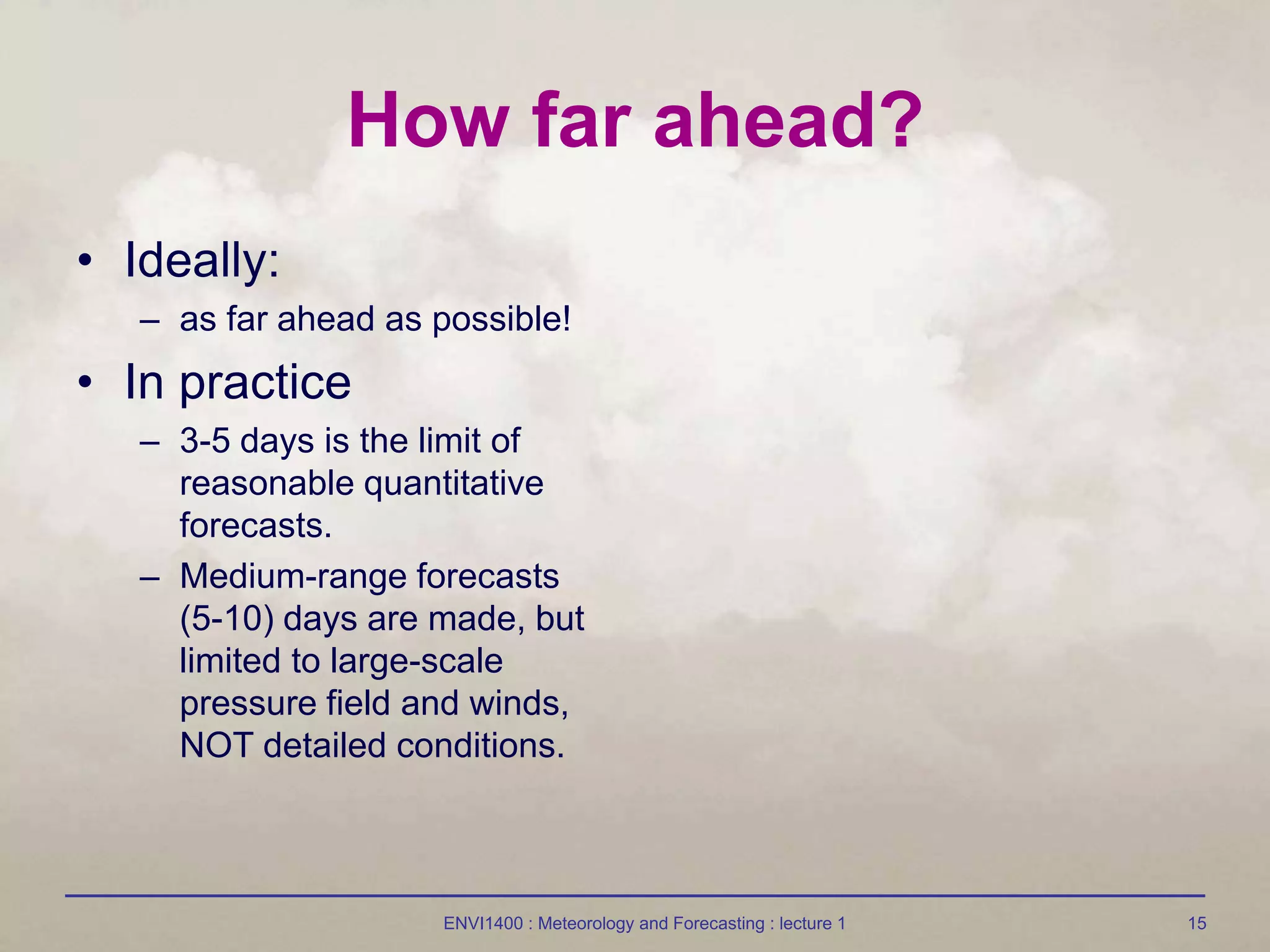 01 introduction TO METEROLOGY AND WEATHER FORECASTING | PPT