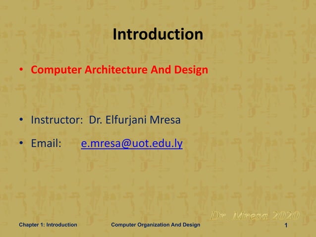Computer Architecture And Design-Introduction.pdf
