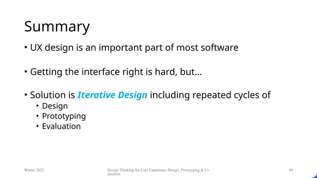 Introduction And Course Overview Design Thinking For User Experience Design Prototyping