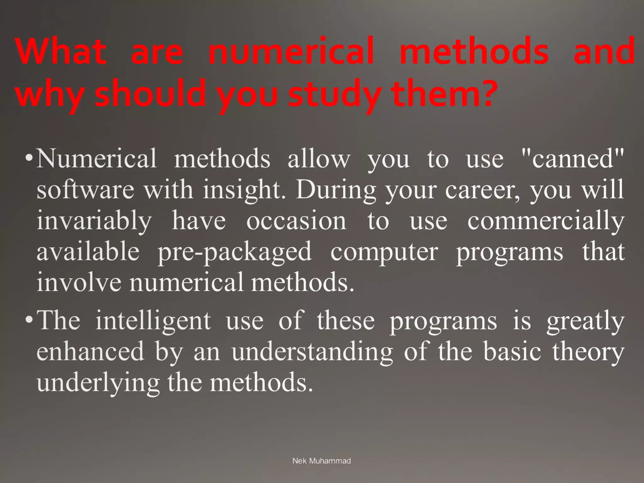 introduction to Numerical Analysis | PPT