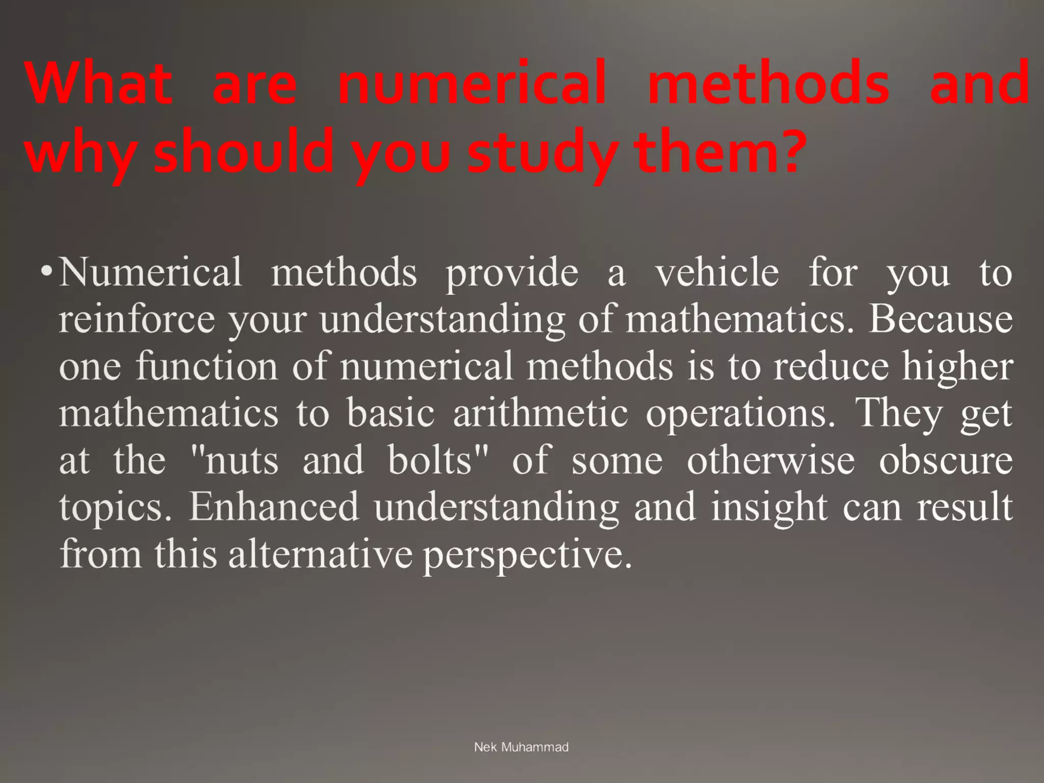 introduction to Numerical Analysis | PPT