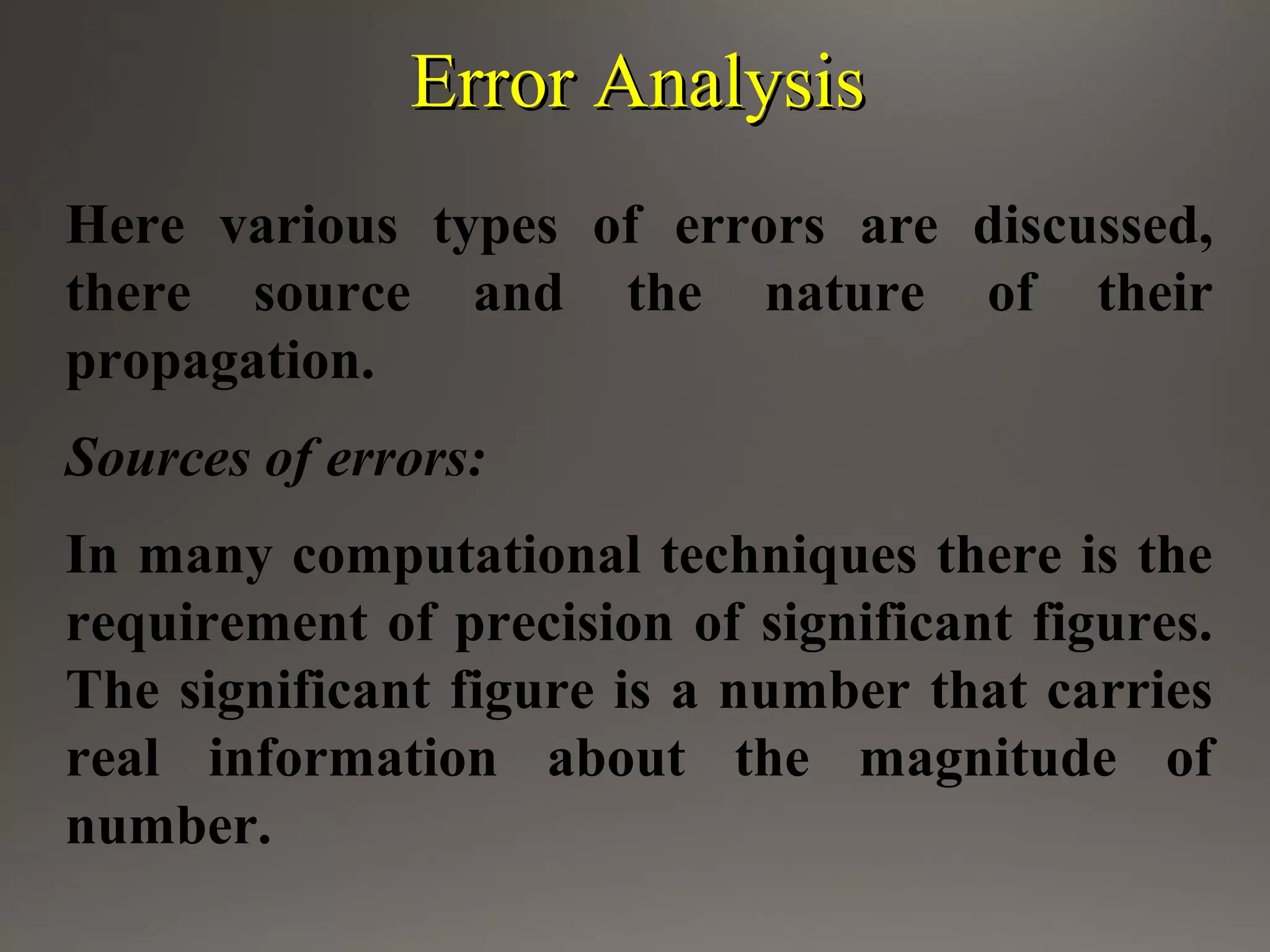 introduction to Numerical Analysis | PPT