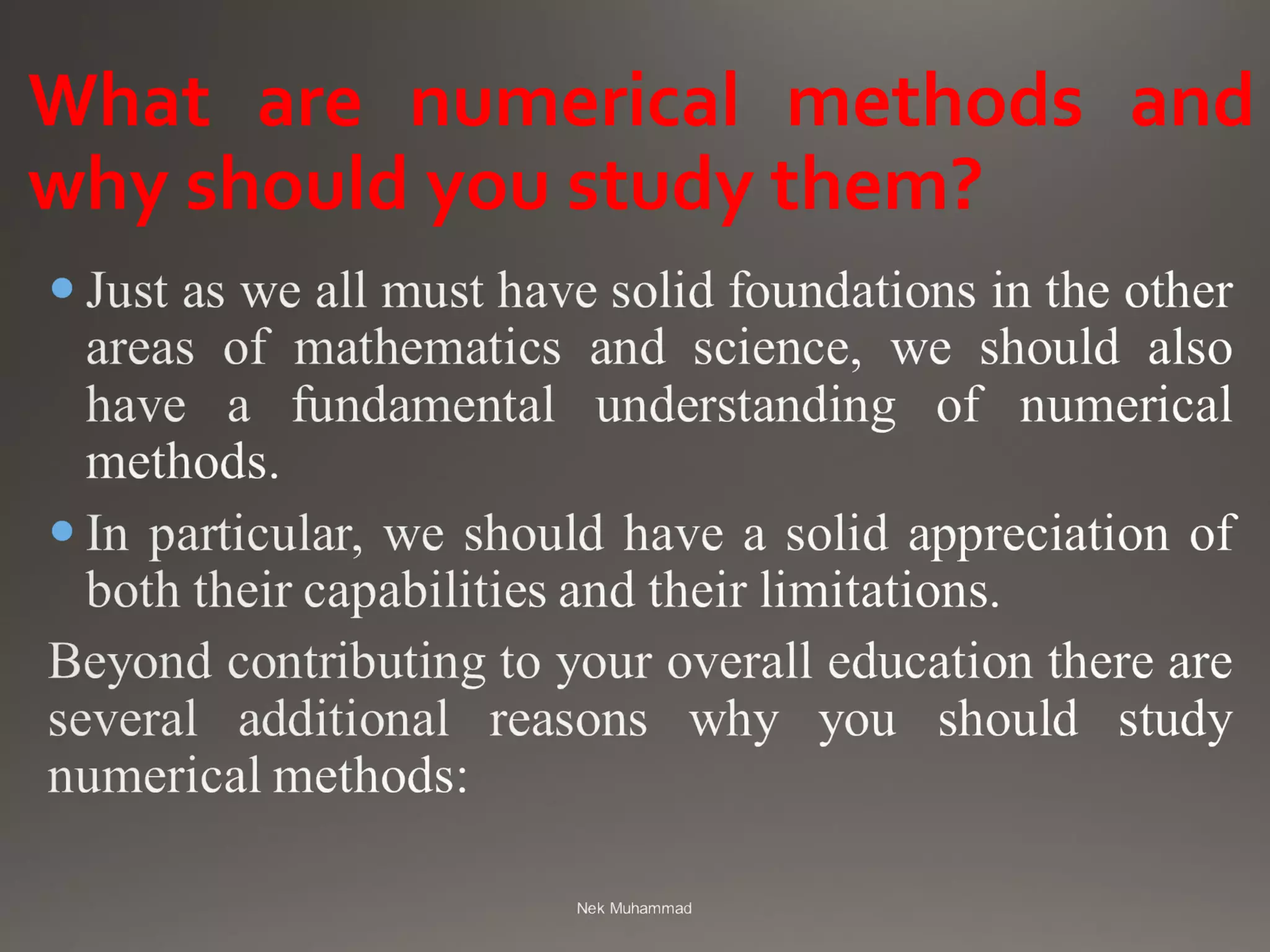introduction to Numerical Analysis | PPT