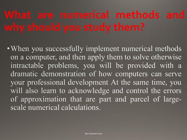 introduction to Numerical Analysis | PPT | Physics | Science