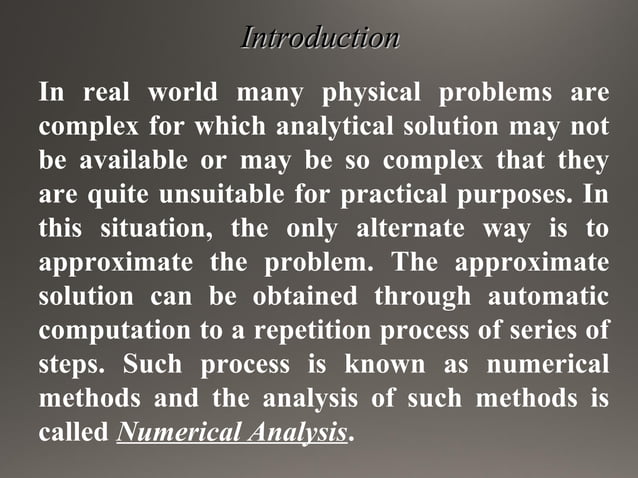 introduction to Numerical Analysis | PPT | Physics | Science