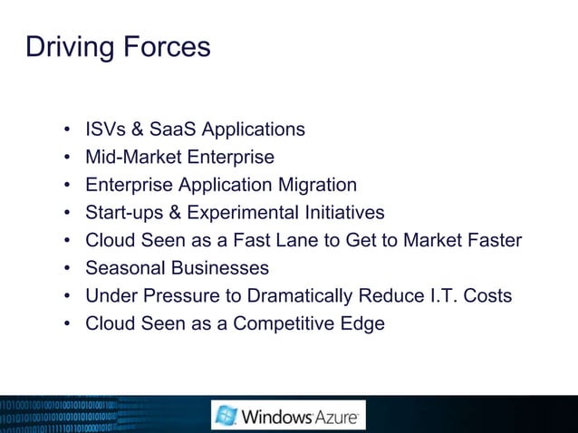 NWCloud Cloud Track - Overview of Cloud Computing and Windows Azure 101 | PPTX