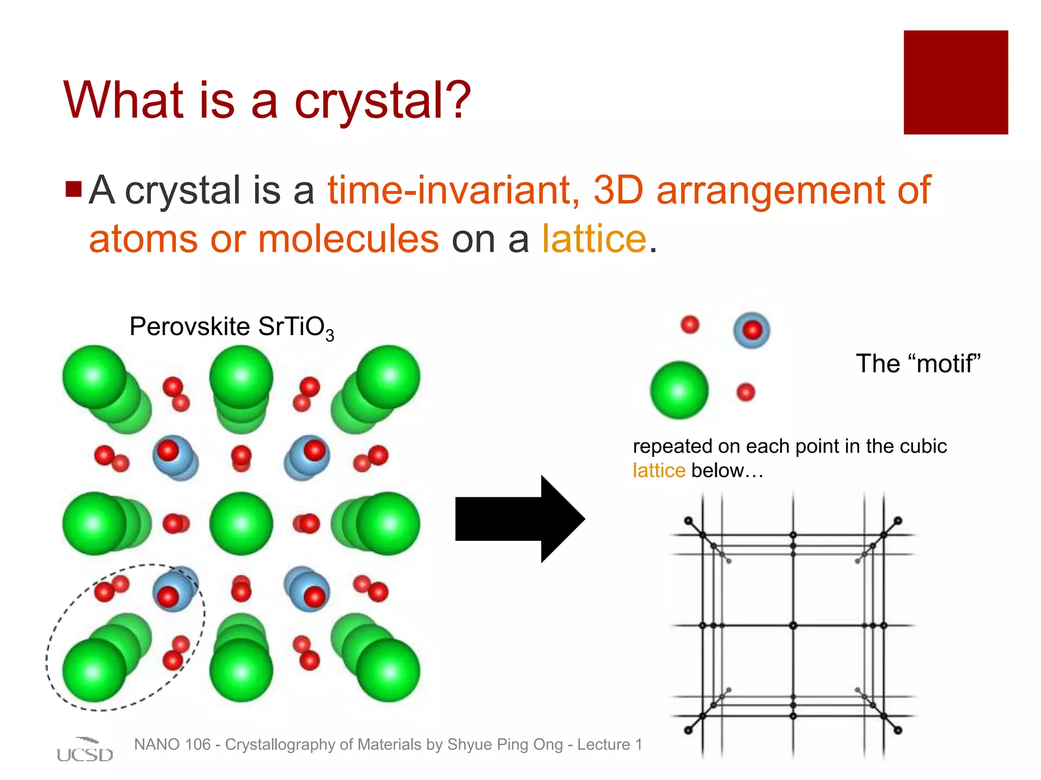 UCSD NANO106 - 01 - Introduction to Crystallography | PDF