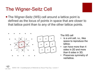 UCSD NANO106 - 01 - Introduction to Crystallography | PDF