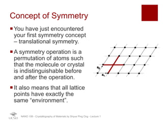 UCSD NANO106 - 01 - Introduction to Crystallography | PDF