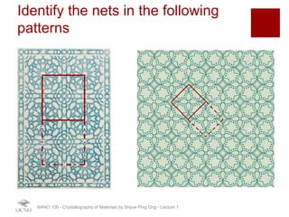 UCSD NANO106 - 01 - Introduction to Crystallography | PDF