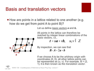 UCSD NANO106 - 01 - Introduction to Crystallography | PDF