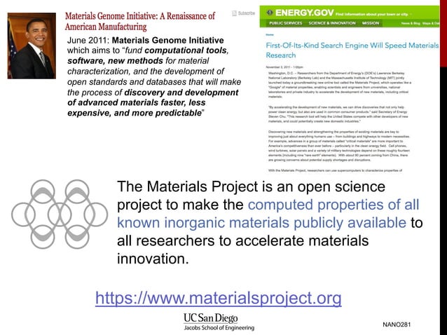 NANO281 Lecture 01 - Introduction to Data Science in Materials Science | PPT