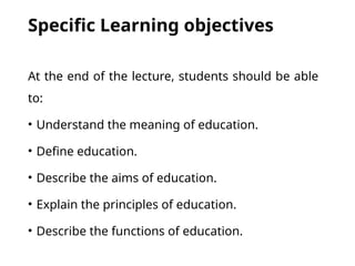 01-Introduction to education. #nursingstudents | PPT