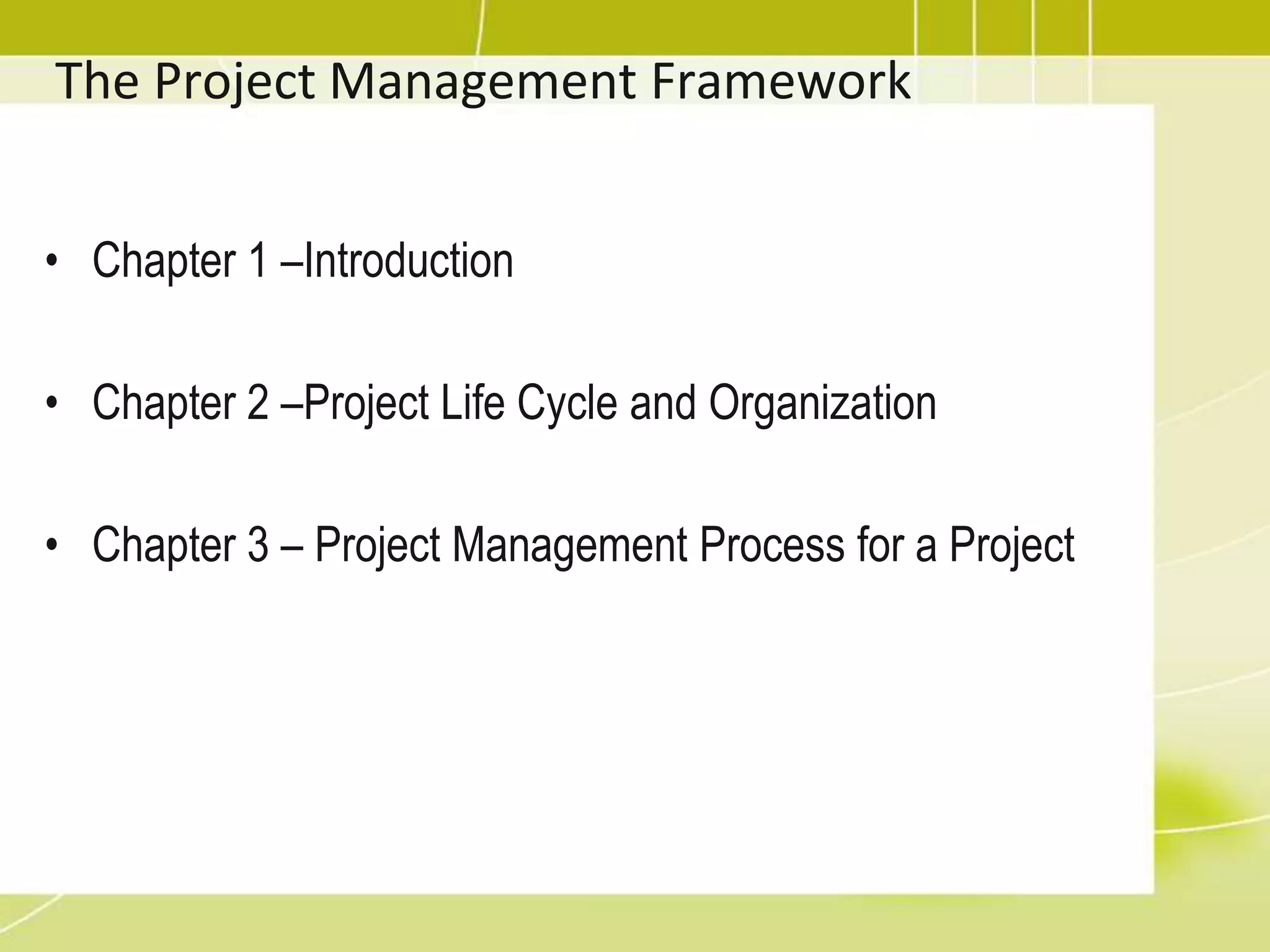 PMP Training - 01 introduction to framework | PPTX