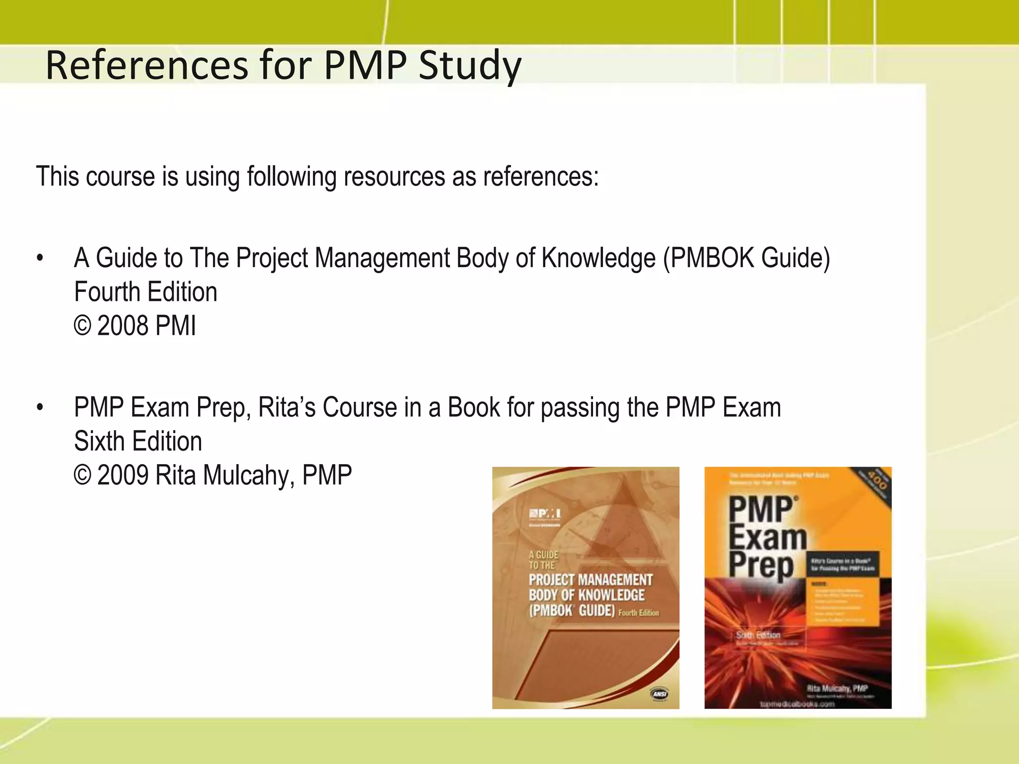 PMP Training - 01 introduction to framework | PPTX
