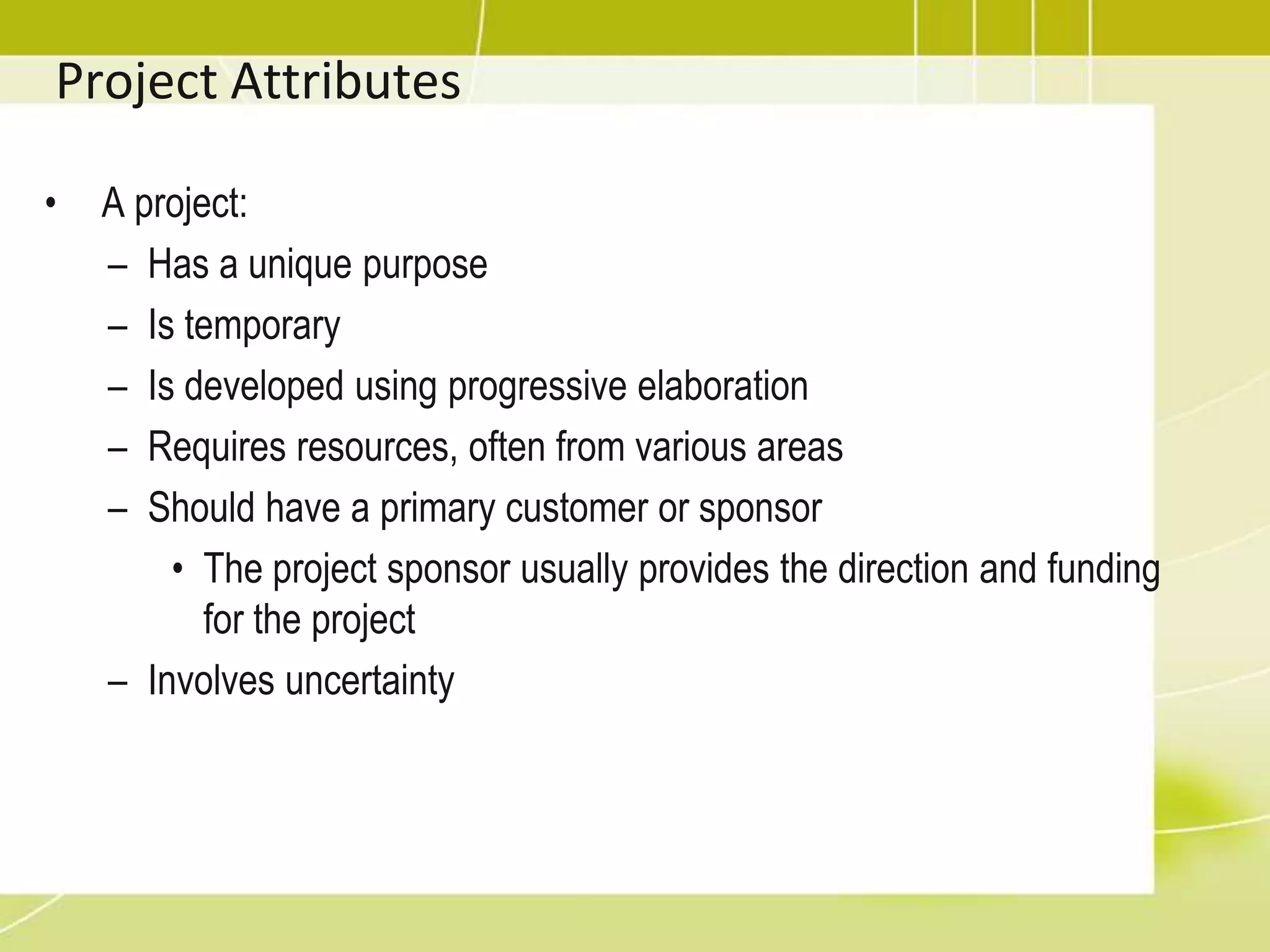 PMP Training - 01 introduction to framework | PPTX