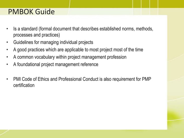 PMP Training - 01 introduction to framework | PPTX