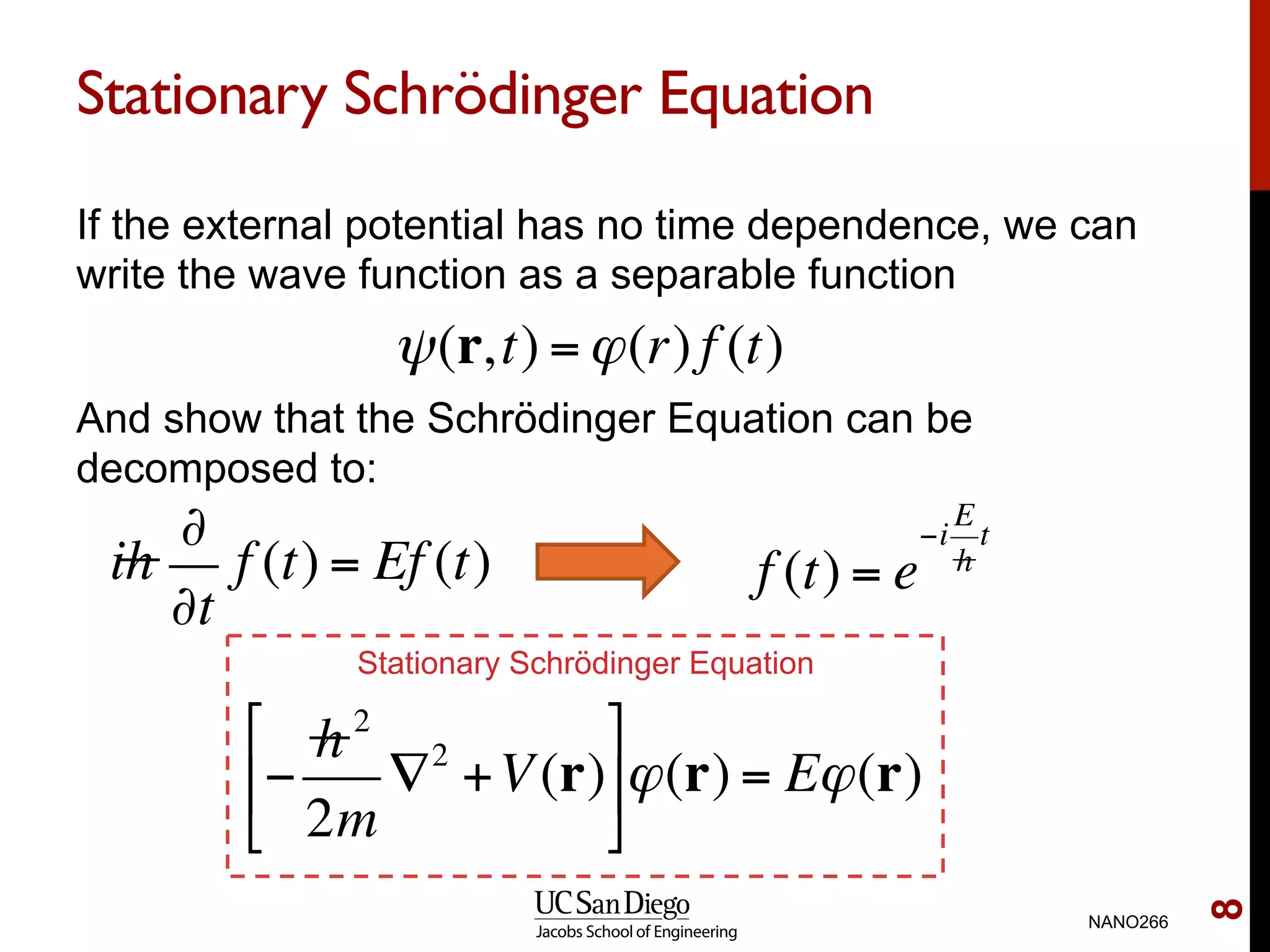 NANO266 - Lecture 1 - Introduction to Quantum Mechanics | PDF