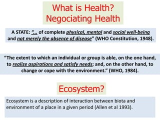 Introduction to EcoHealth | PPT