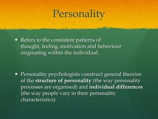 2012 - 01intro to personality psychology | PPTX