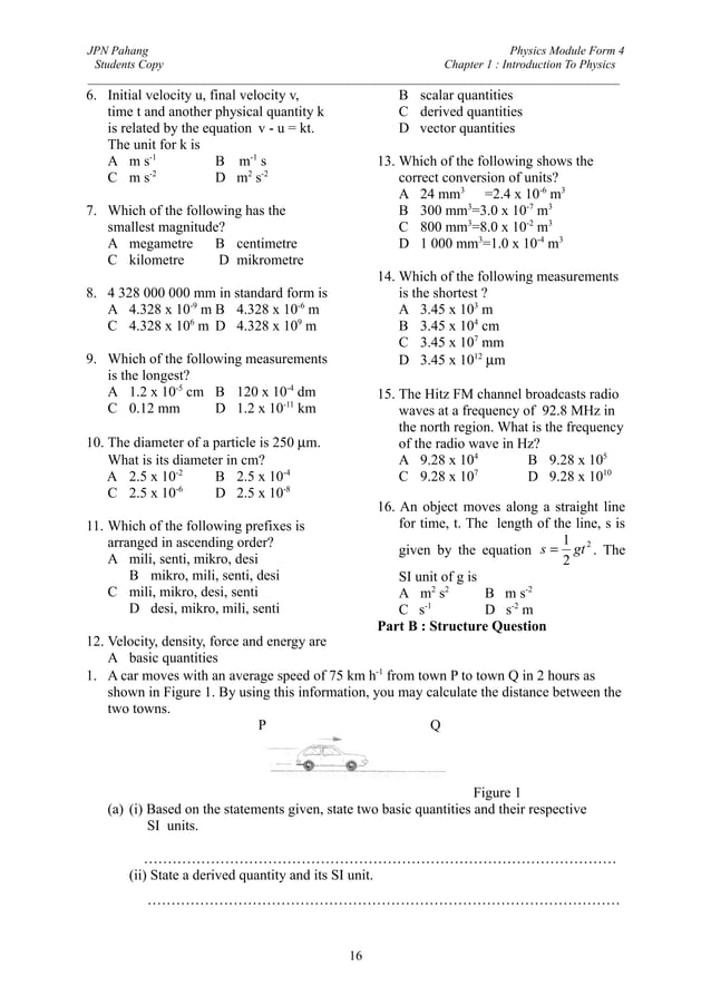 SPM PHYSICS FORM 4 intro to physics | PDF | Physics | Science