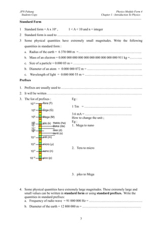 SPM PHYSICS FORM 4 intro to physics | PDF