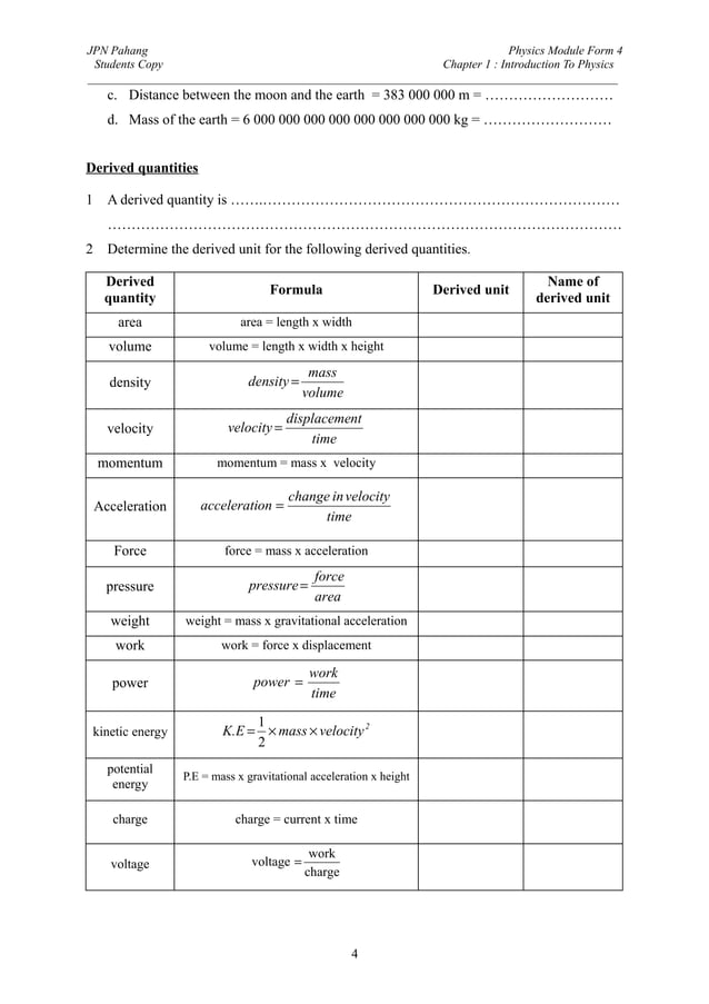 SPM PHYSICS FORM 4 intro to physics | PDF | Physics | Science