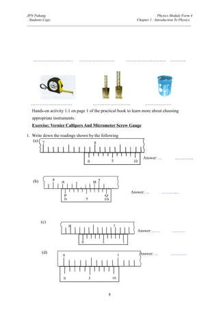 SPM PHYSICS FORM 4 intro to physics | PDF