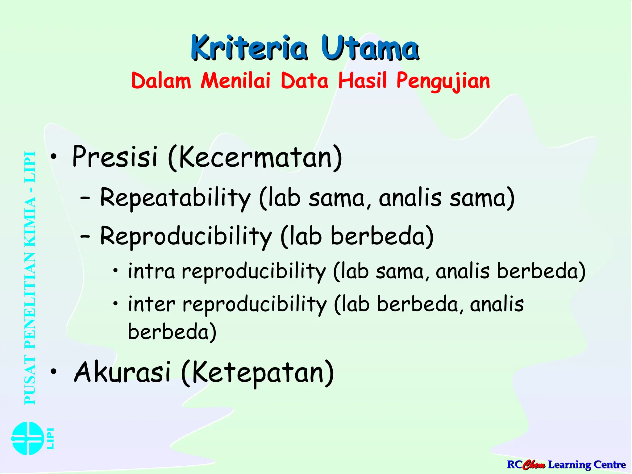 01-Jaminan Mutu- DATA HASIL PENGUJIAN .ppt