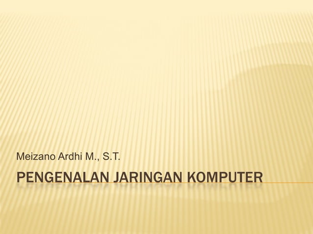 jaringan komputer - pengenalan | PPT